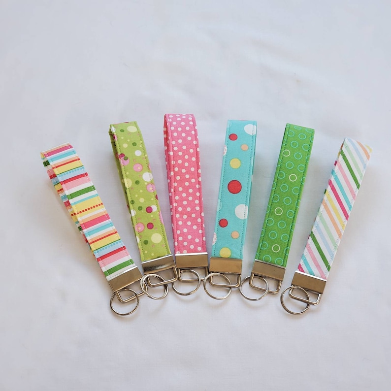 Spring Time Fabric Wristlet Key Fob Key Ring Keychain Over - Etsy