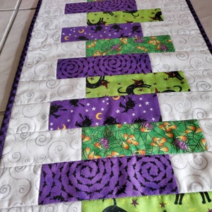 Quilted Halloween Table Runner, October Table Topper, Handmade Fall ...