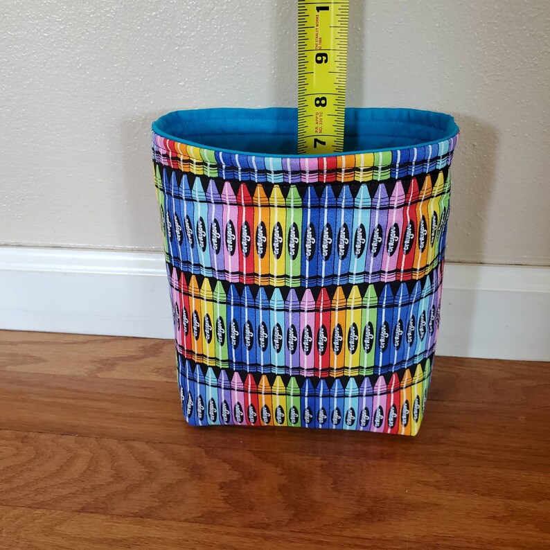 Crayon fabric basket reversible fabric basket gift for | Etsy