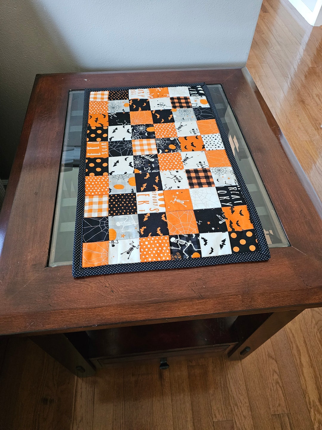 Quilted Halloween Table Runner, Gothic Table Topper, Handmade Fall ...