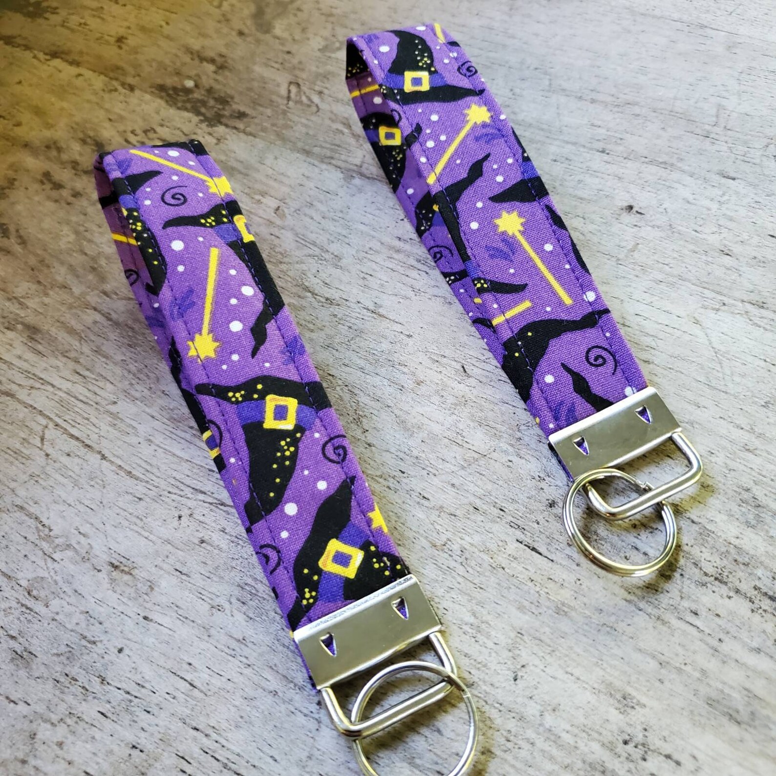 Embroidered Custom Wristlet Key Fob Keychain Witch Fabric - Etsy
