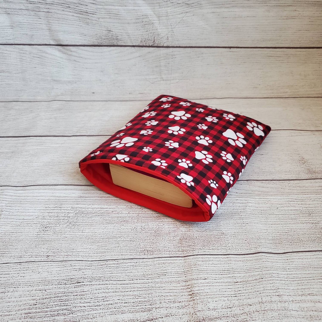 Pawprint Cat Dog Book Sleeve, Book Cover, Book Lover, Book Protector ...