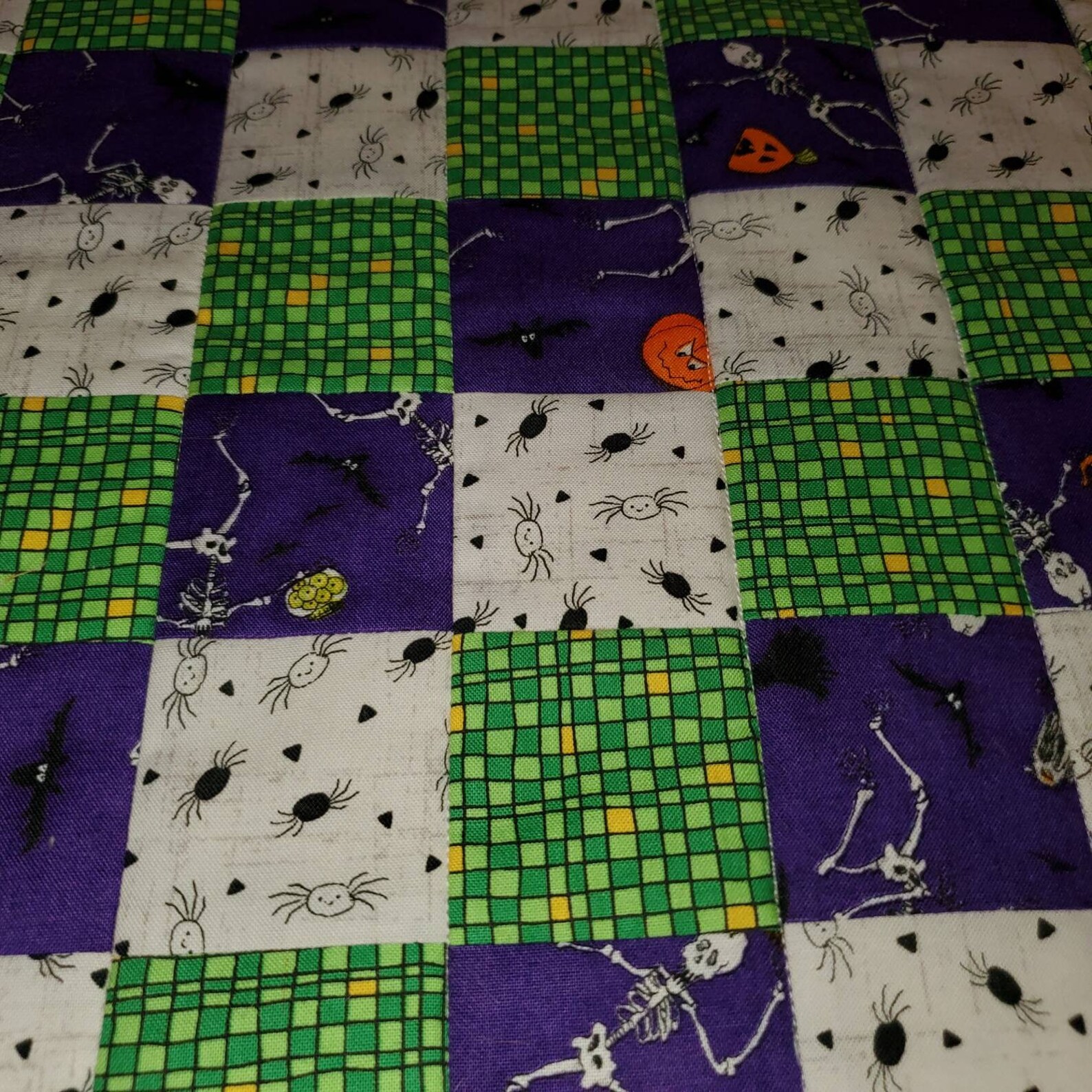 Quilted Halloween Table Runner October Table Topper Handmade - Etsy