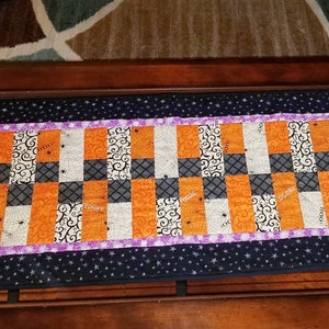 Quilted Halloween Table Runner October Table Topper Handmade - Etsy