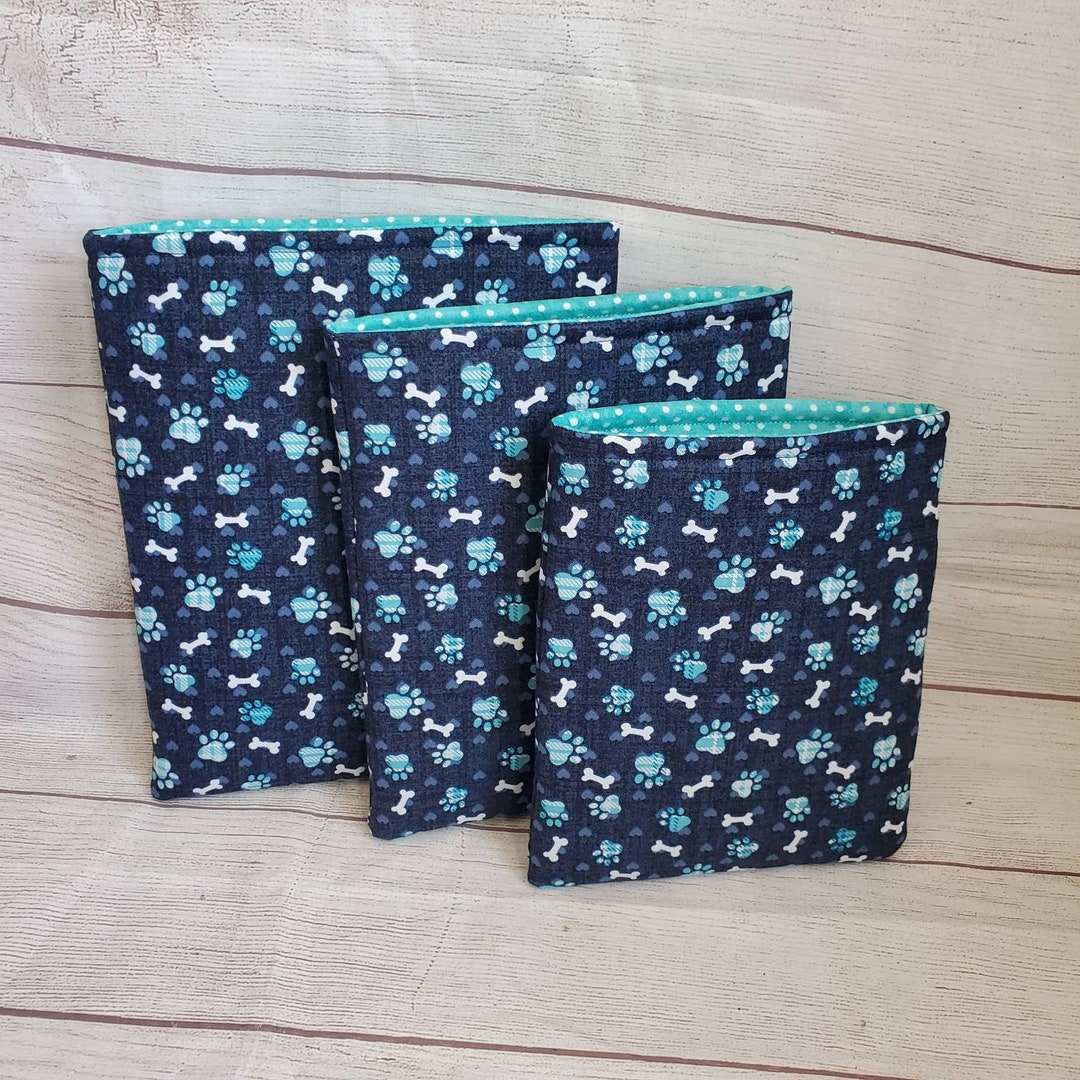 Pawprint Dog Book Sleeve, Book Cover, Gift for Book Dog Lover, Book ...