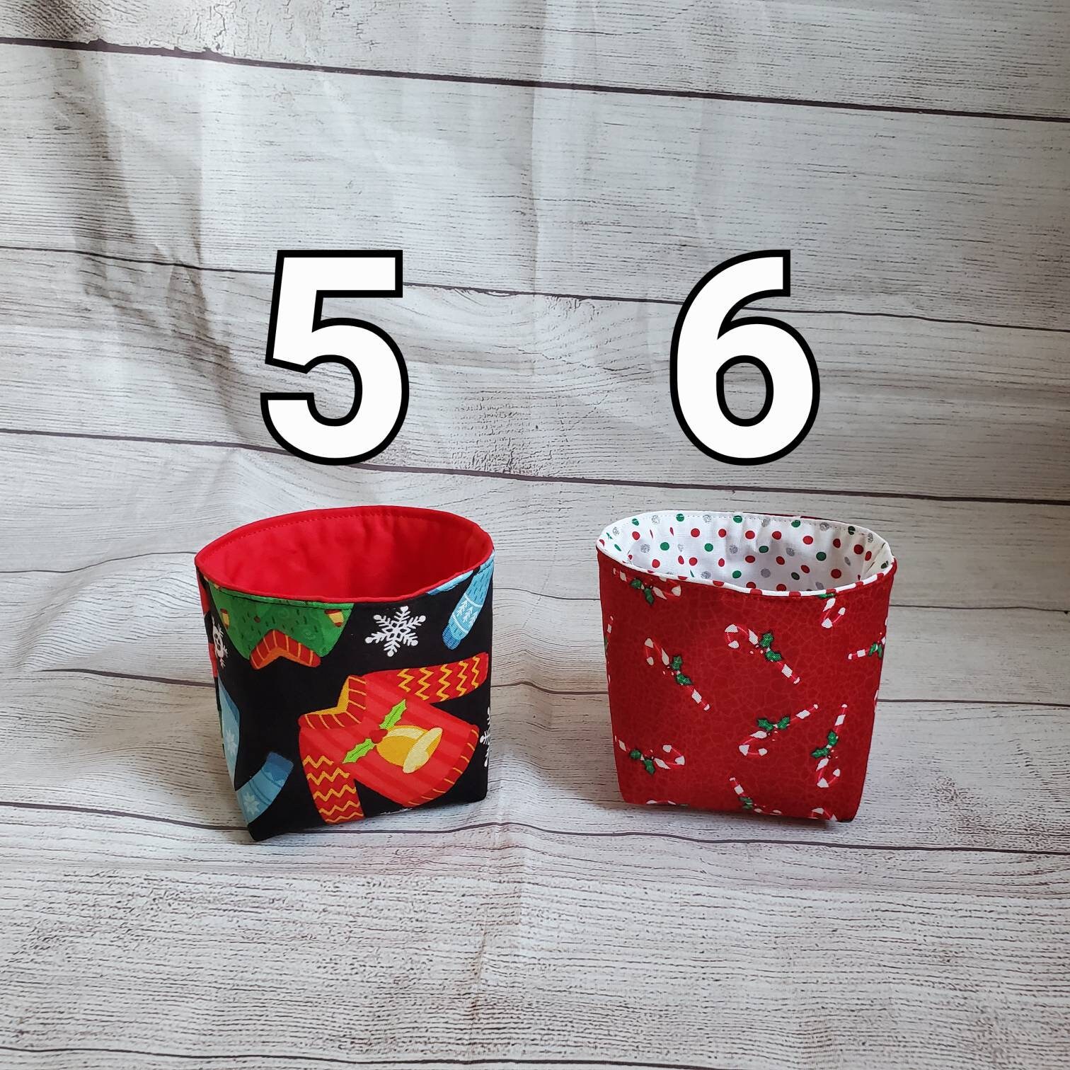 MINI Christmas Basket Bag Bin, Party Favor, Hostess Gift, Santa Claus ...