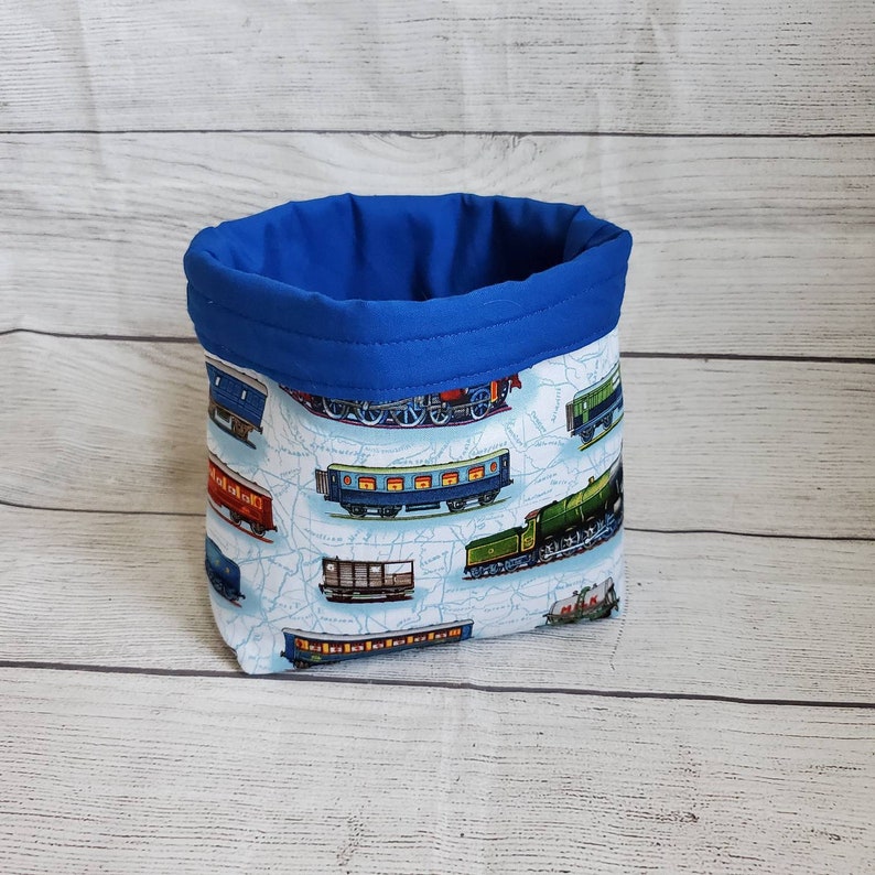 Train Locomotive Fabric Bag Basket Small Fabric Basket | Etsy