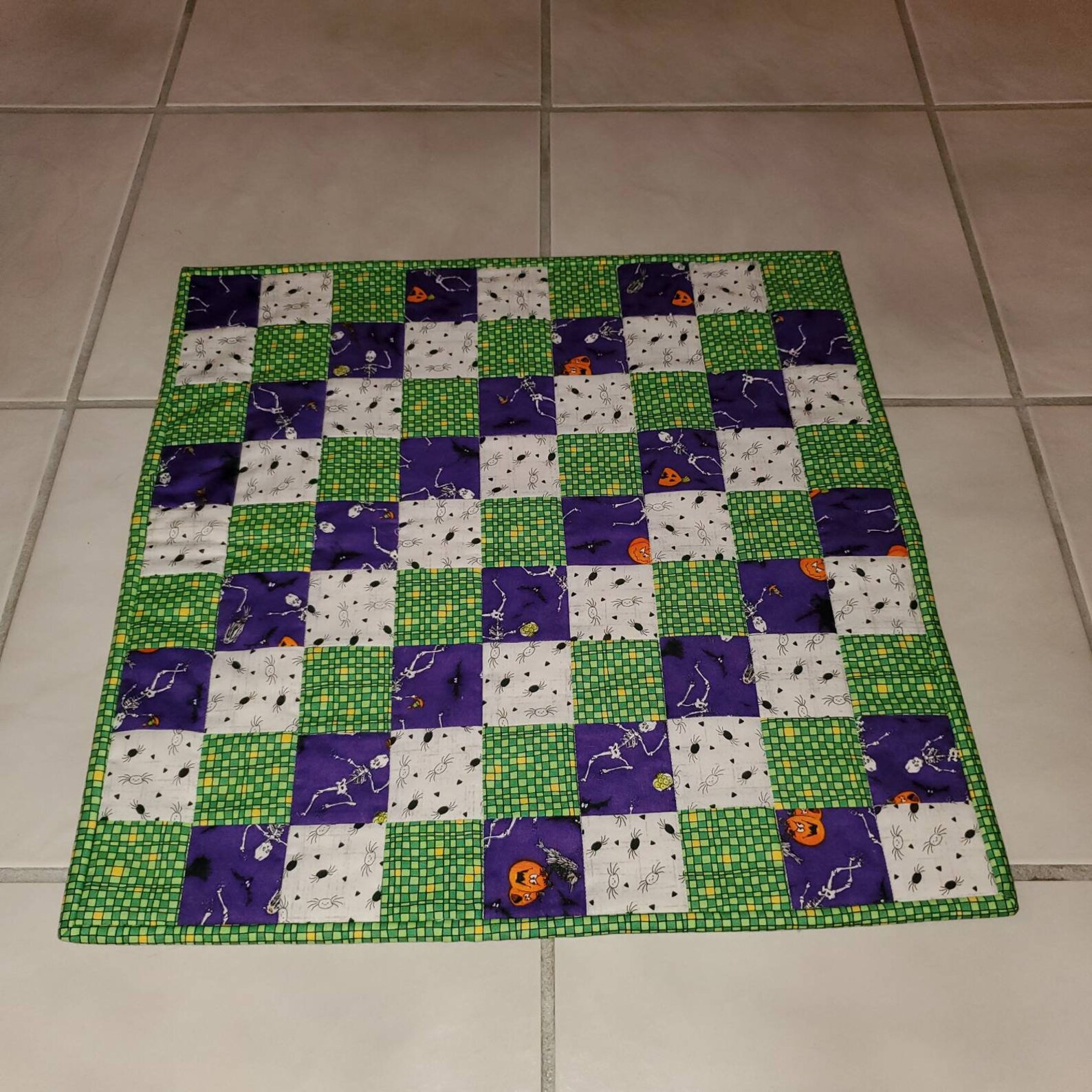 Quilted Halloween Table Runner October Table Topper Handmade - Etsy