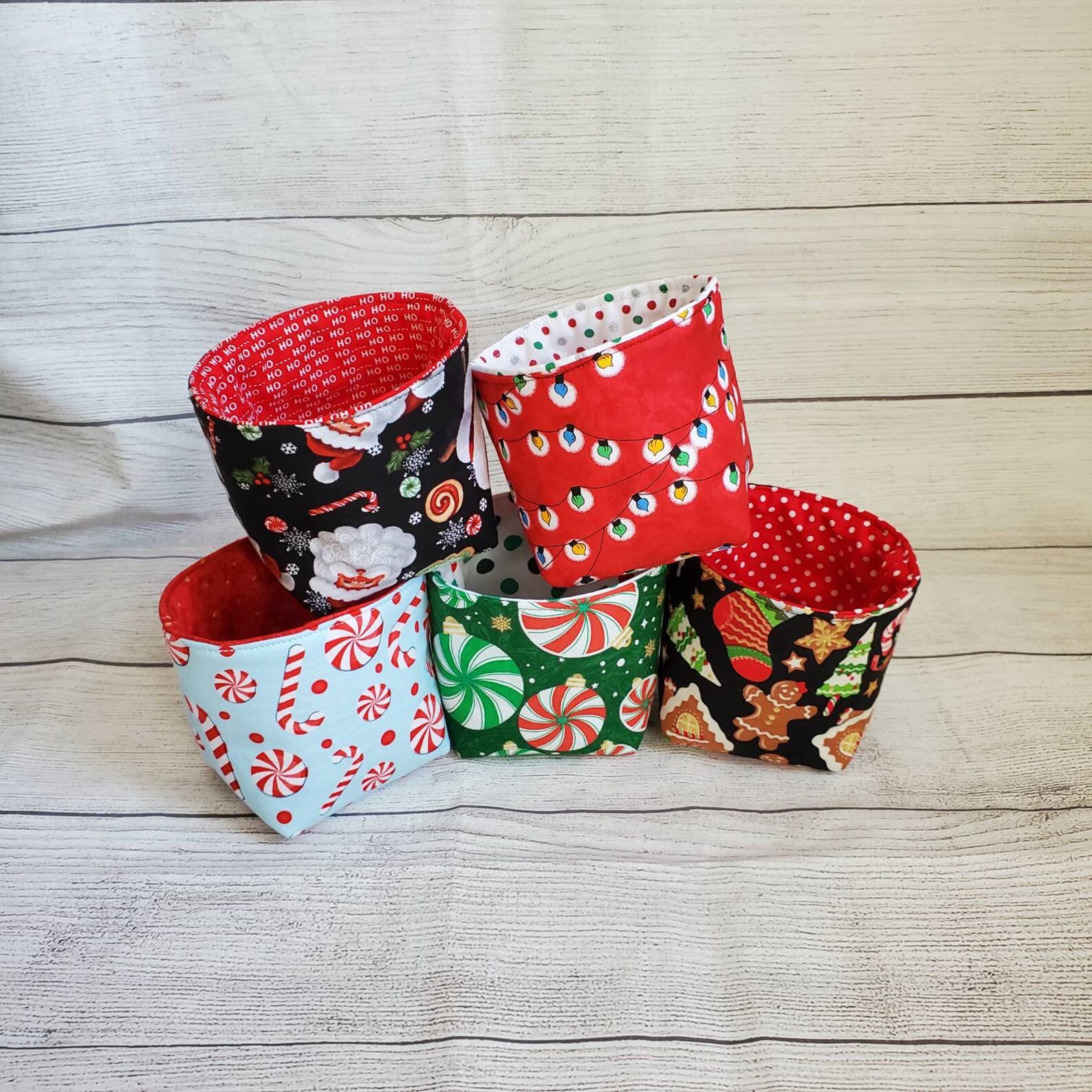 MINI Christmas Basket Bag Bin Variety Pack (5), Party Favor, Hostess ...