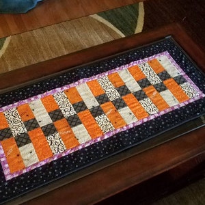 Quilted Halloween Table Runner October Table Topper Handmade - Etsy