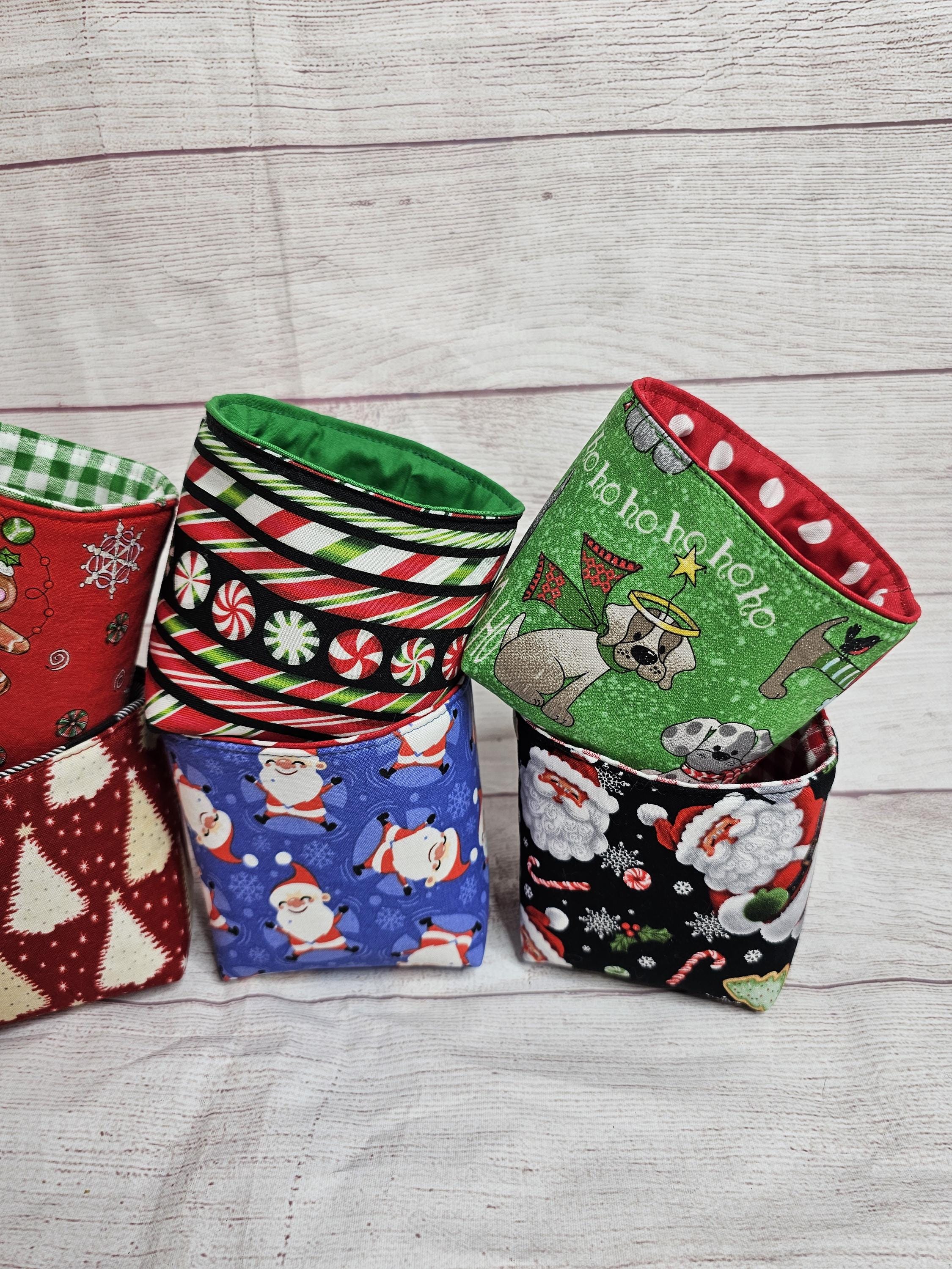 MINI Christmas Basket Bag Bin, Party Favor, Hostess Gift, Santa Claus ...