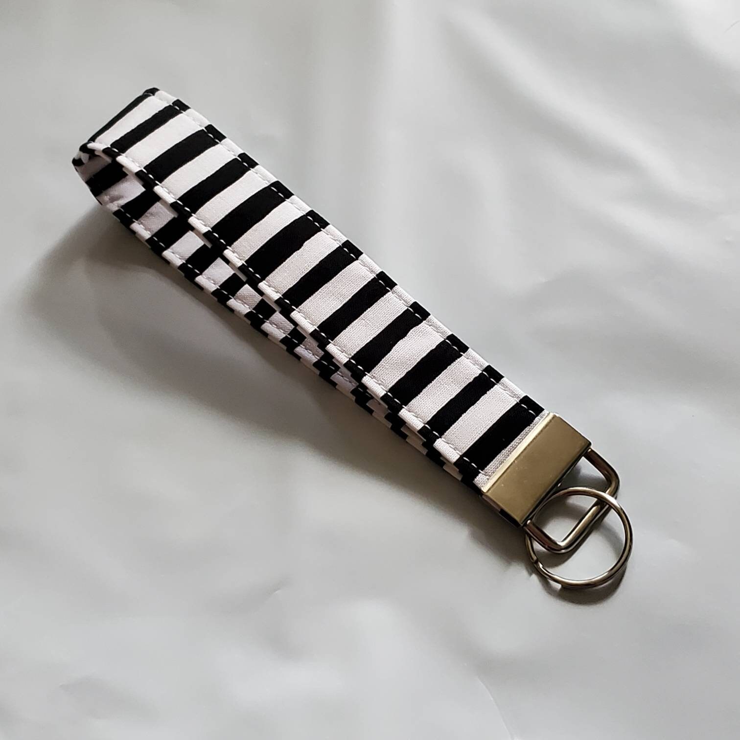 Striped Wristlet Key Fob Keychain Over the Wrist Hands | Etsy