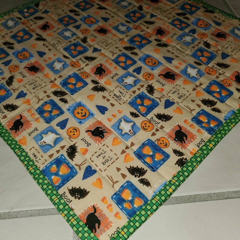 Quilted Halloween Table Runner October Table Topper Handmade - Etsy