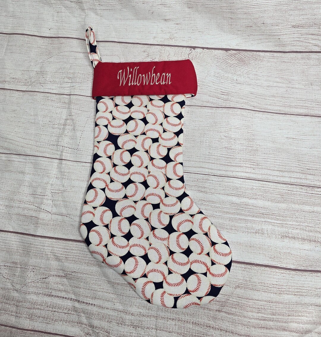 Personalized Baseball Softball Christmas Stocking, Custom Name ...