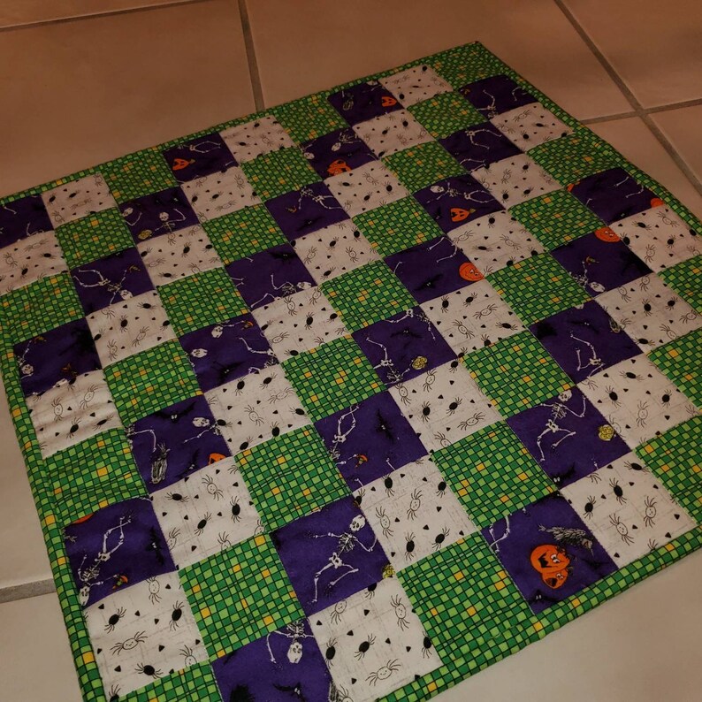 Quilted Halloween Table Runner October Table Topper Handmade - Etsy