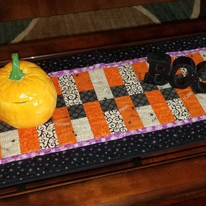 Quilted Halloween Table Runner October Table Topper Handmade - Etsy