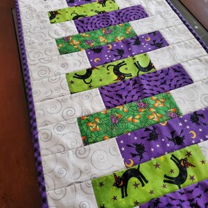 Quilted Halloween Table Runner, October Table Topper, Handmade Fall ...