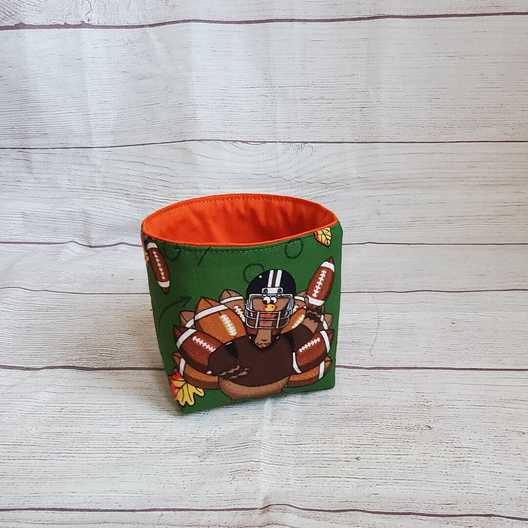 MINI Thanksgiving Football Turkey Basket Bag Bin, Party Favor, Hostess ...