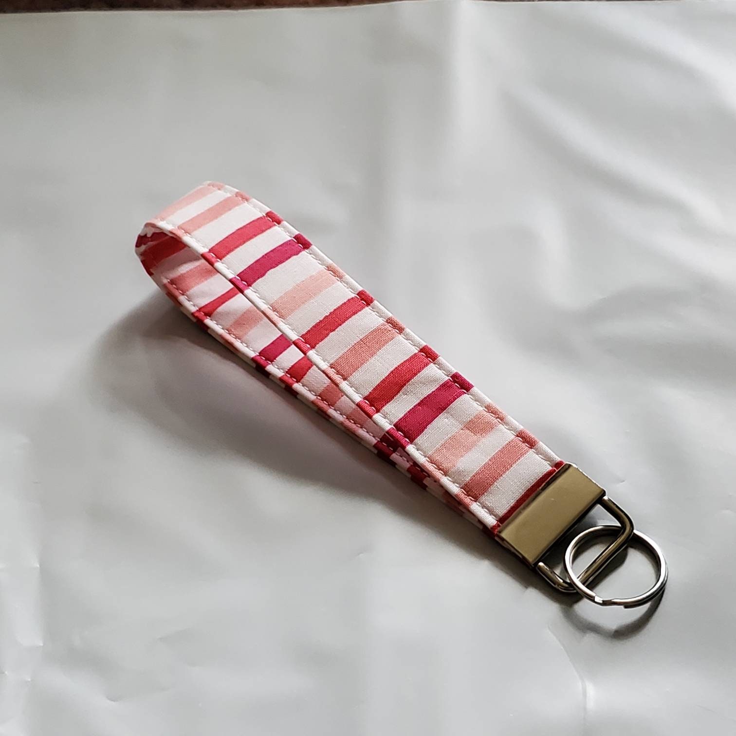 Striped Wristlet Key Fob Keychain Over the Wrist Hands | Etsy