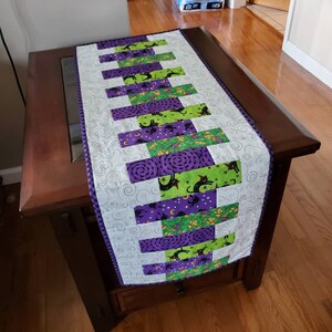 Quilted Halloween Table Runner, October Table Topper, Handmade Fall ...
