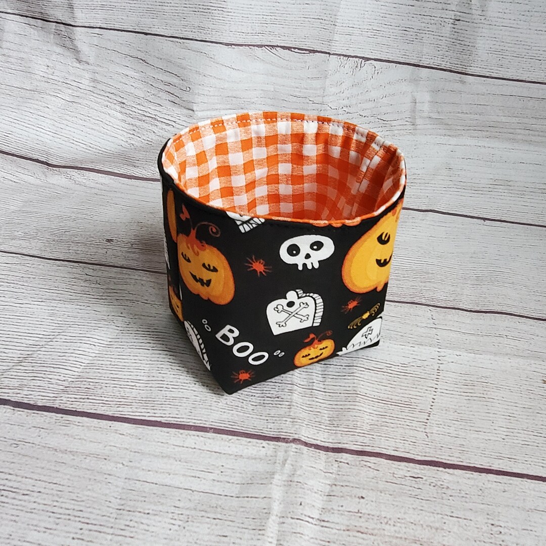 MINI Halloween Gravestone Pumpkin Boo Basket Bag Bin, Party Favor ...