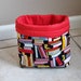Bookworm Fabric Bag Basket Bin, Bookstore, Gift for Book Lovers, Reader ...