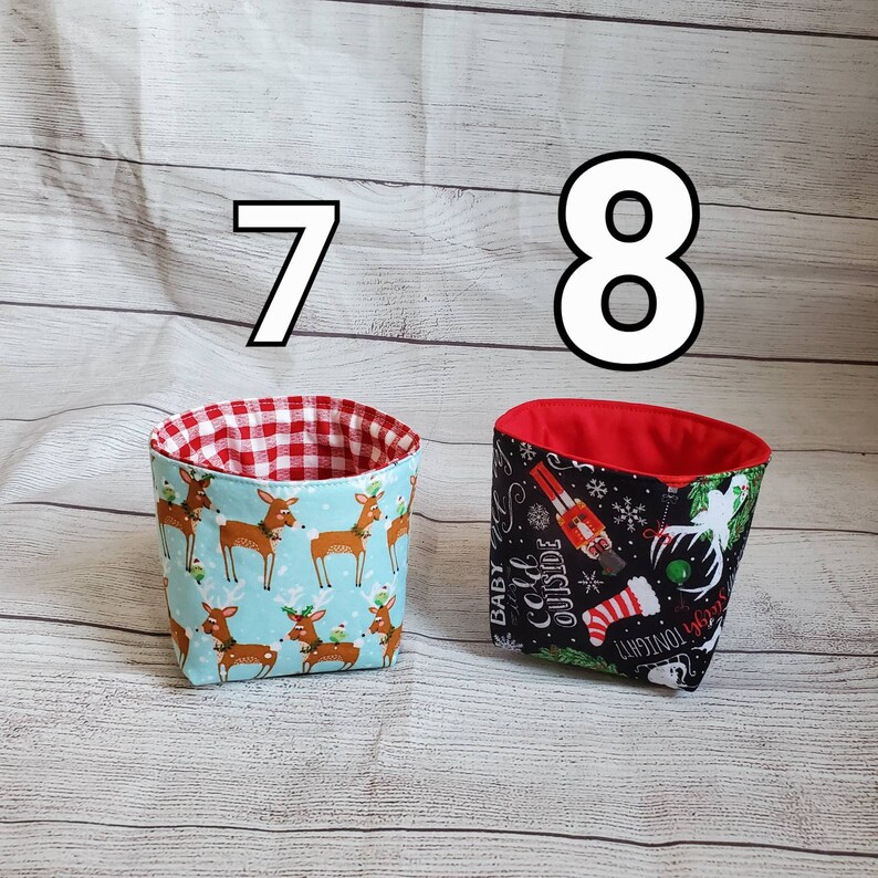 MINI Christmas Basket Bag Bin, Party Favor, Hostess Gift, Santa Claus ...