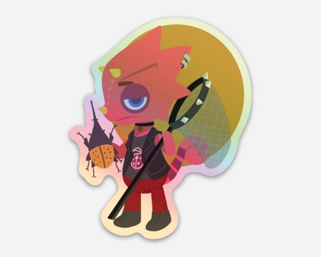 Holographic Flick ACNH Sticker - Etsy