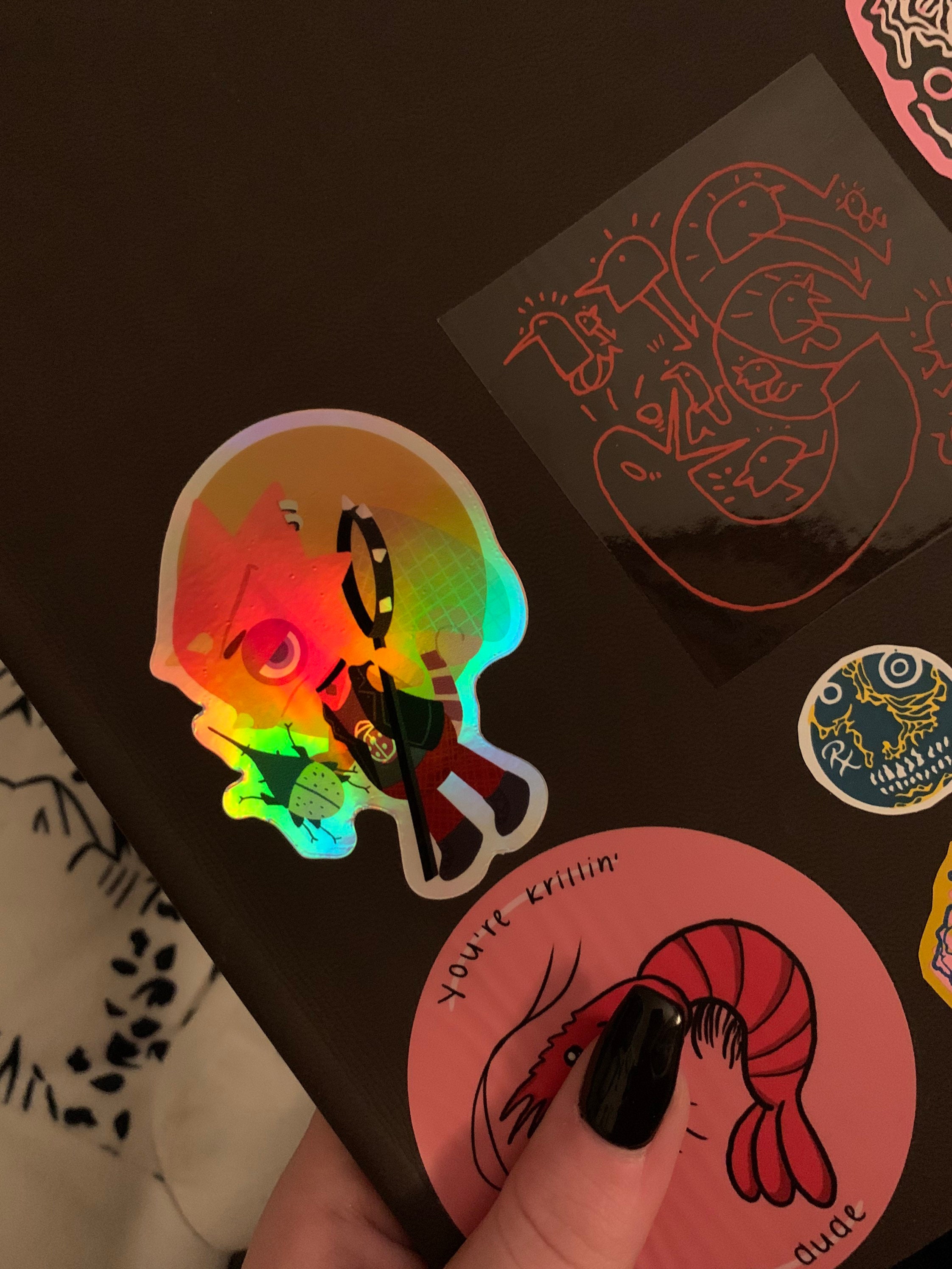 Holographic Flick ACNH Sticker - Etsy Denmark