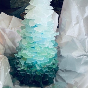 11 Blue Ombre Sea Glass Tree With Starfish - Etsy