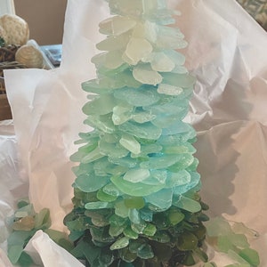 11 Blue Ombre Sea Glass Tree With Starfish - Etsy