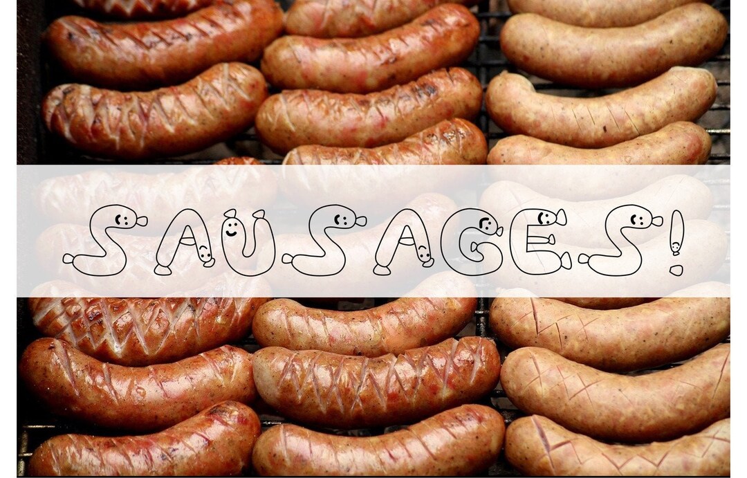 Sausage Font - Fun Font - Sausages/wieners! Installable, Commercial Use ...