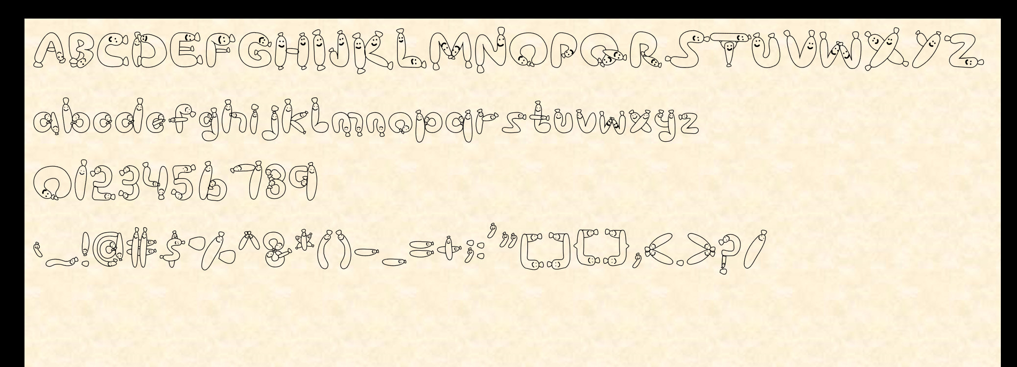 Sausage Font - Fun Font - Sausages/wieners! Installable, Commercial Use ...
