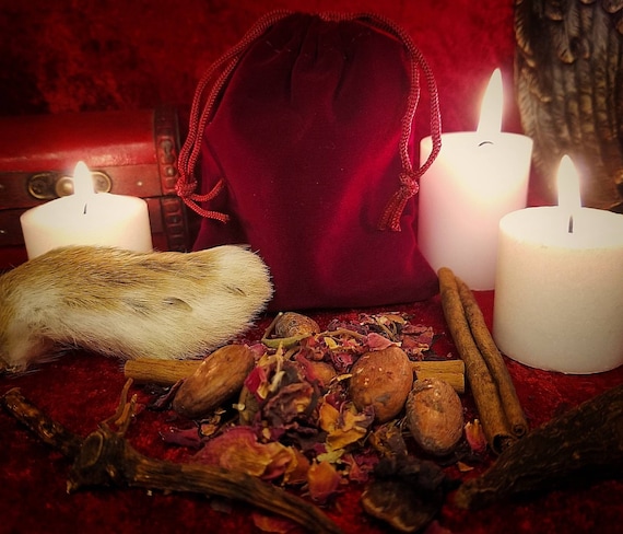 Love Mojo Spell Bag Herbs Roots With Lucky Rabbit's | Etsy