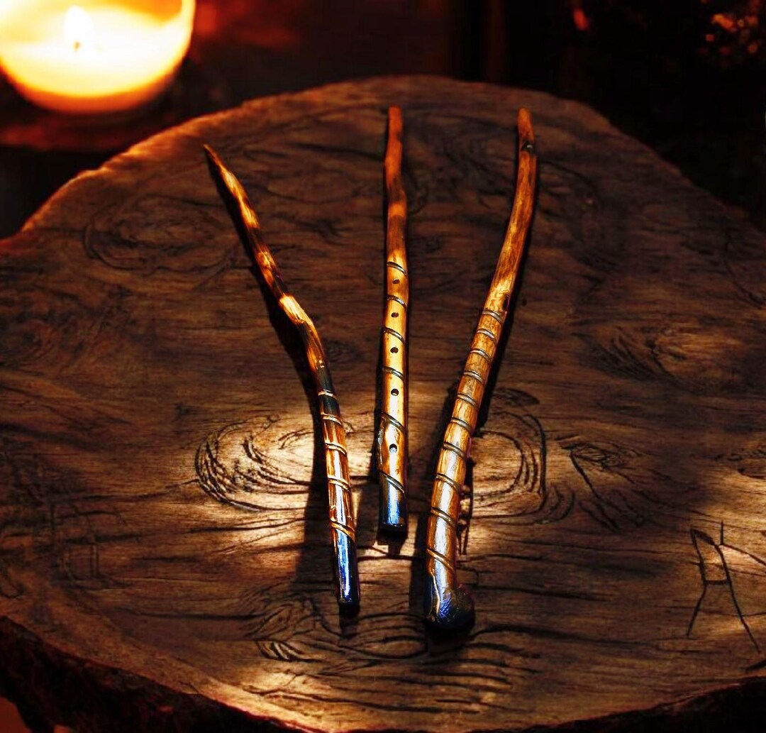 Hand-carved Witch's Wand | Randomly Chosen, One-of-a-kind Design ...