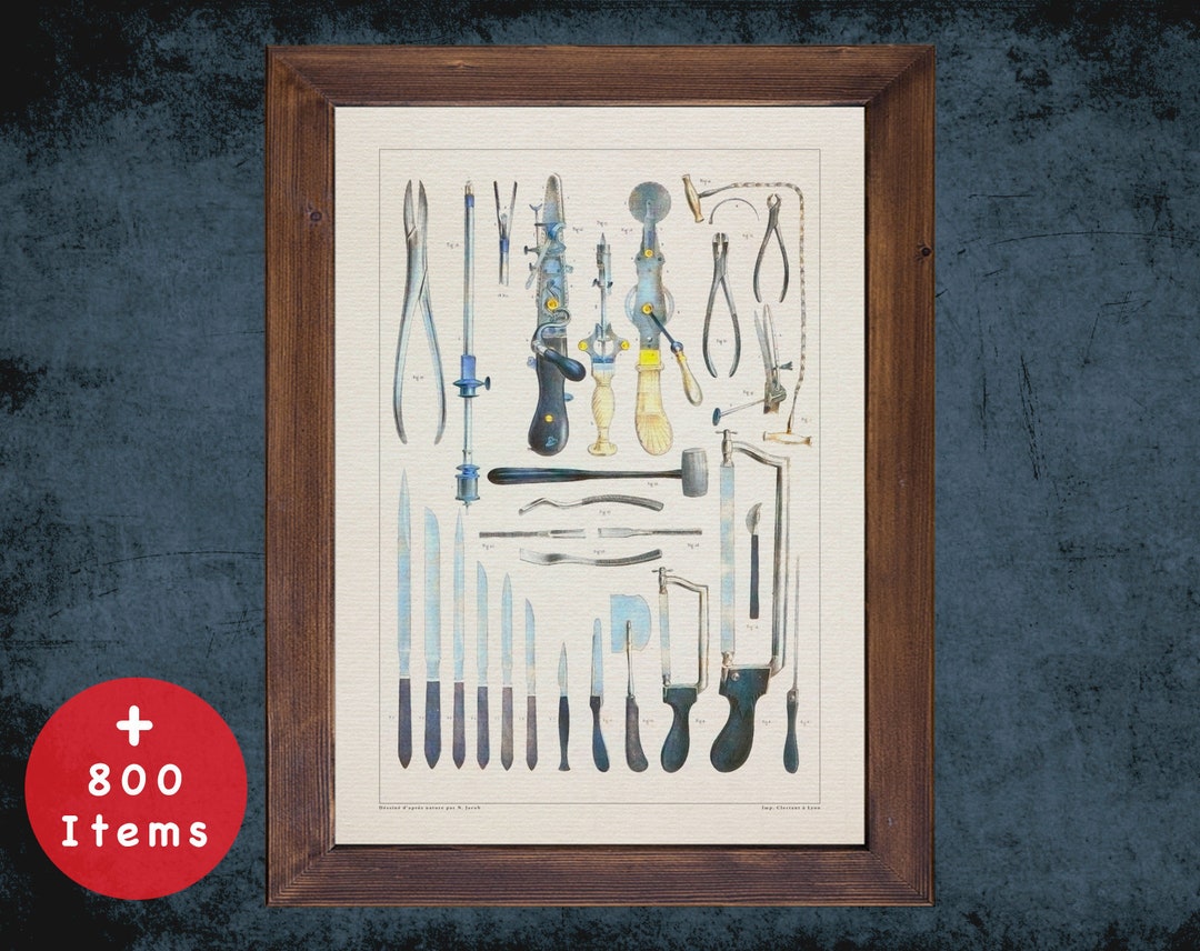TOOLS AMPUTATION TOOLSET Anatomy Art Print for Medical Student Graduate ...