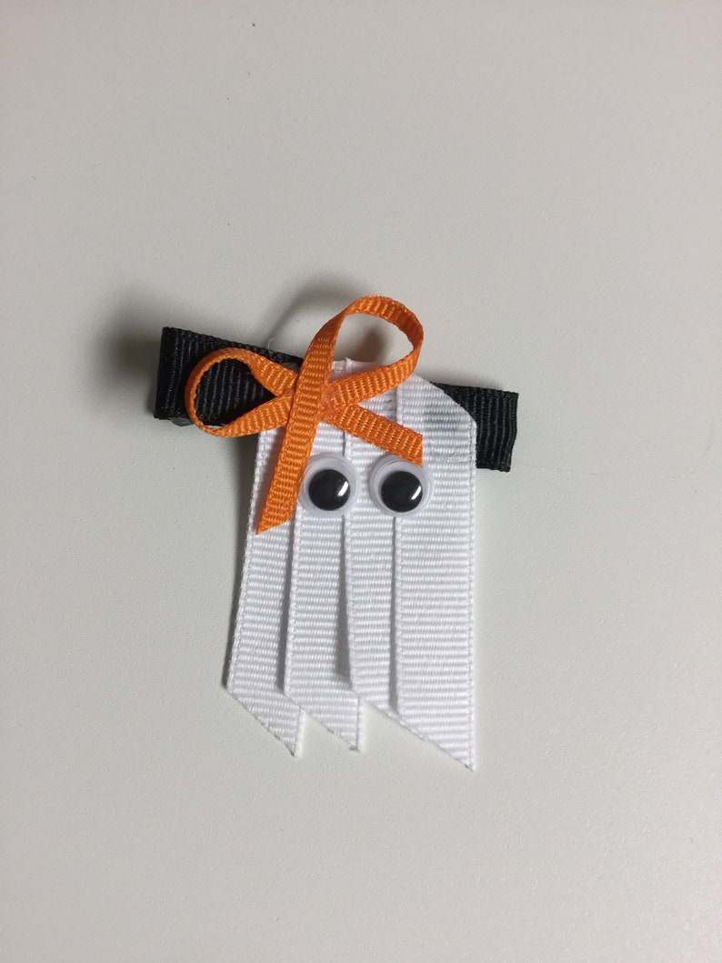 Little Ghost Halloween Ribbon Sculpture Hair Bow, Ghost Bow, Ghost Hair ...