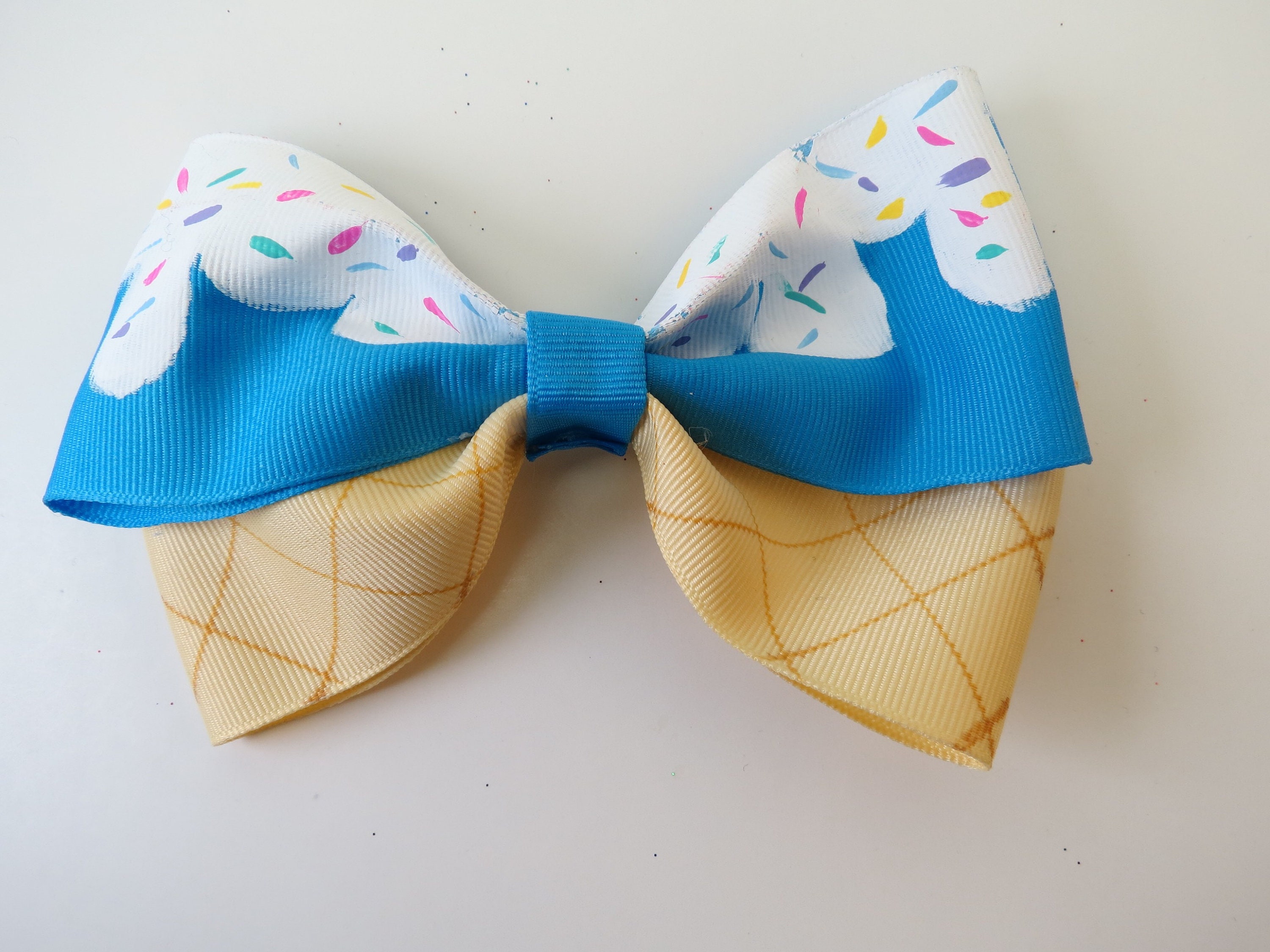 Ice Cream Cone Hair Bow, Ice Cream Cone Bow, Summer Ice Cream Bow, Big ...