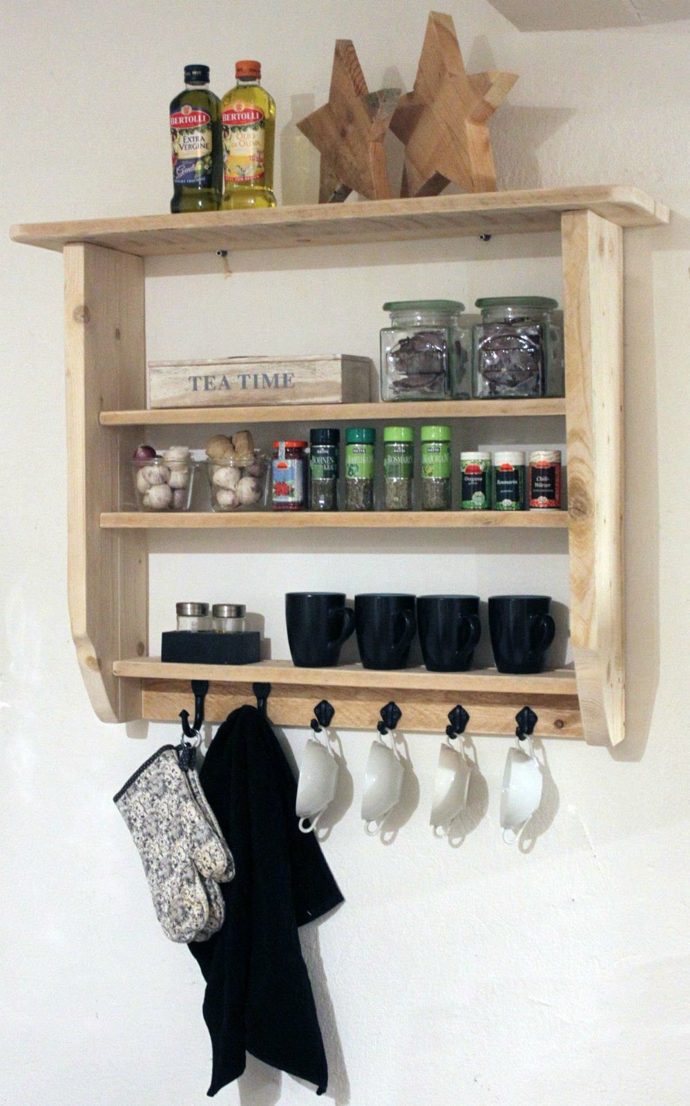 Spice rack spice holder kitchen shelf wall shelf wooden | Etsy