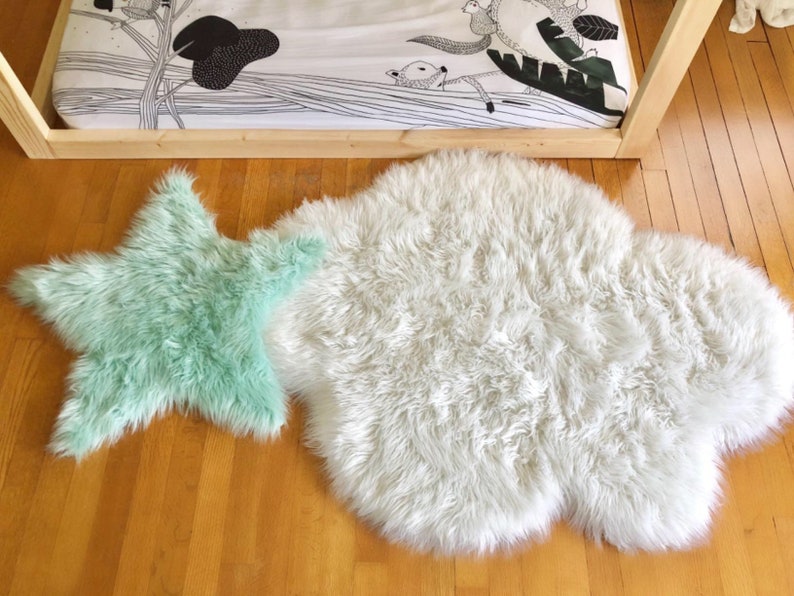 Size Personalized Cloud Shape Area Rug Kids Nursery Ivory Gray - Etsy