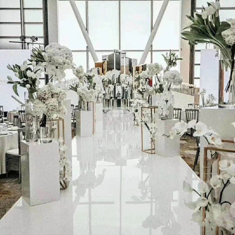White Mirrored Reflection Aisle Runner Engagement Decorations - Etsy