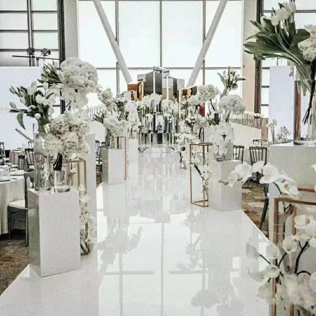 White Mirrored Reflection Aisle Runner Engagement Decorations | Etsy