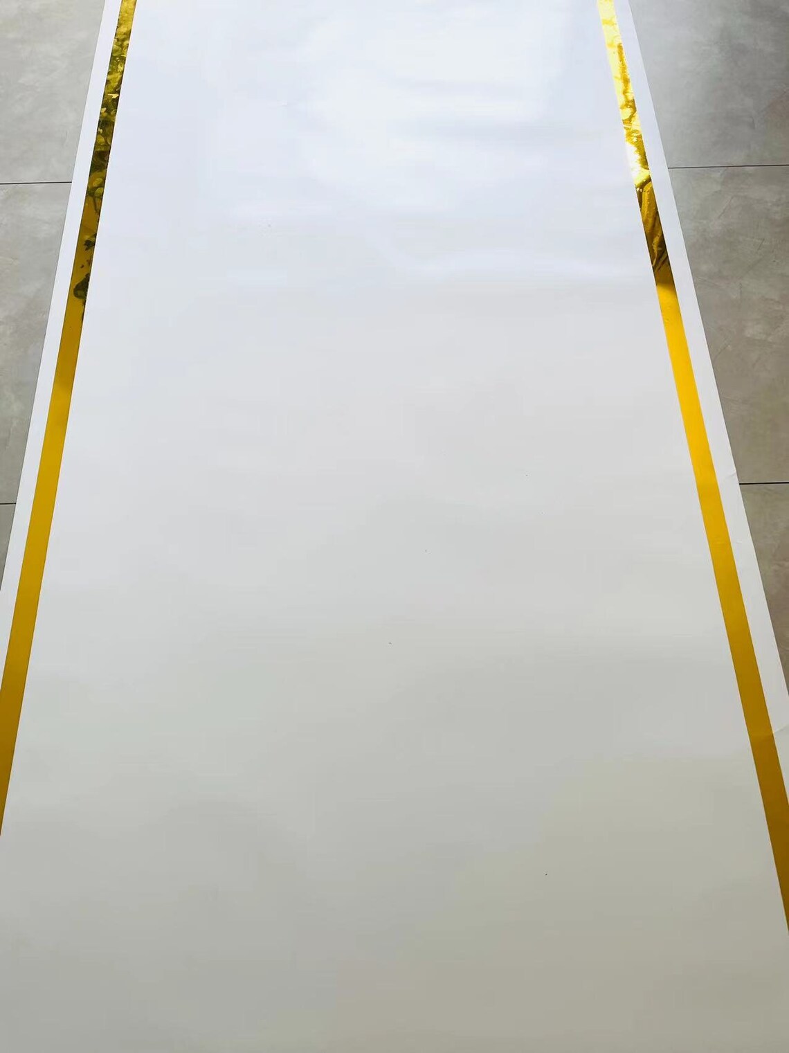 Gold Lines White Mirrored Reflection Aisle Runner Engagement - Etsy