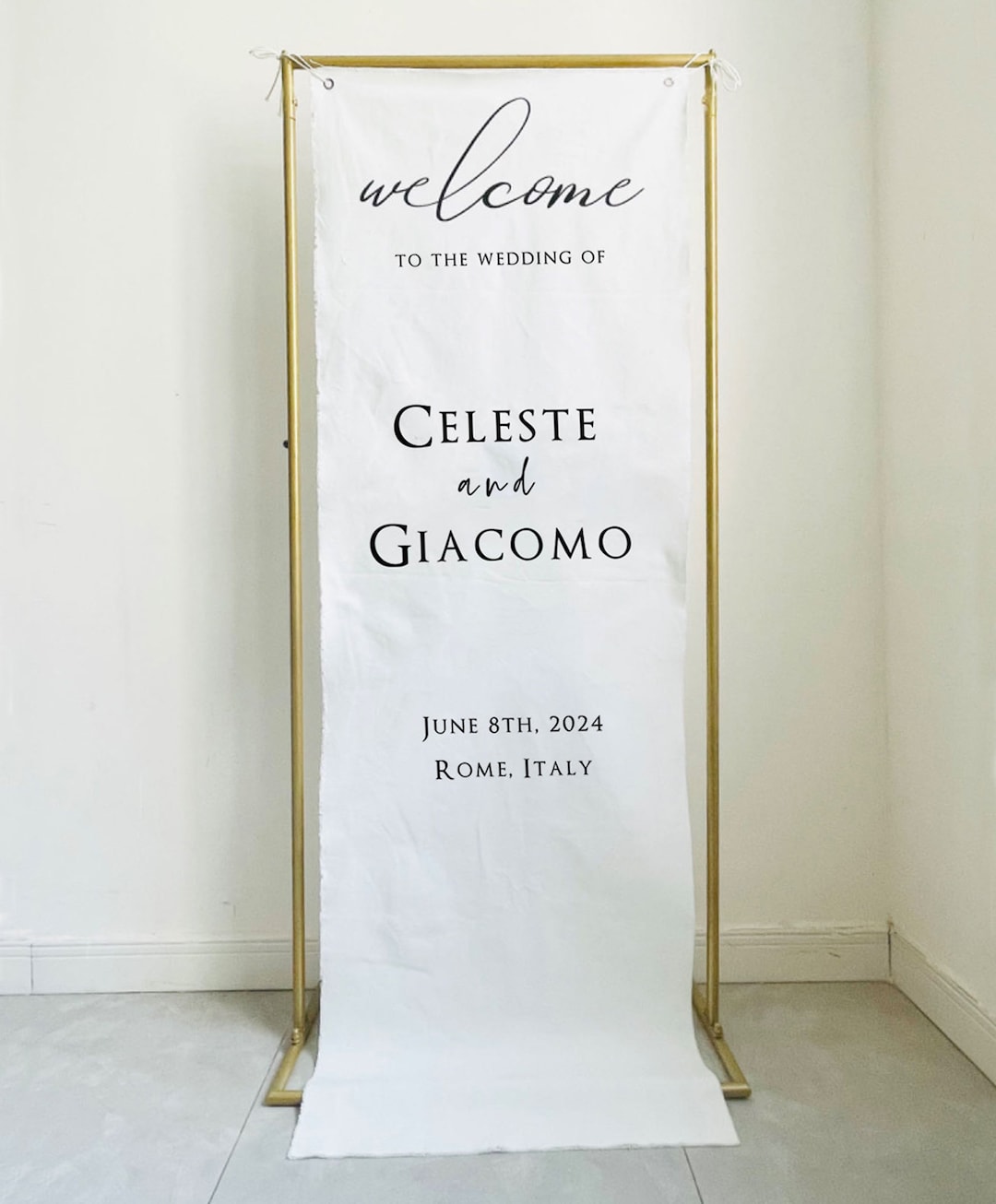 Fabric Wedding Welcome Sign, Fabric Rustic Sign Wedding Banner ...