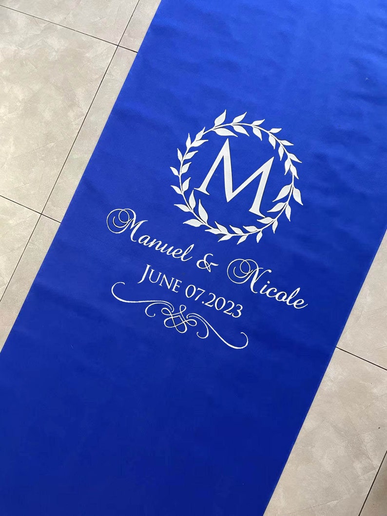 Royal Blue Custom Name Monogram Personalized Aisle Runners No - Etsy