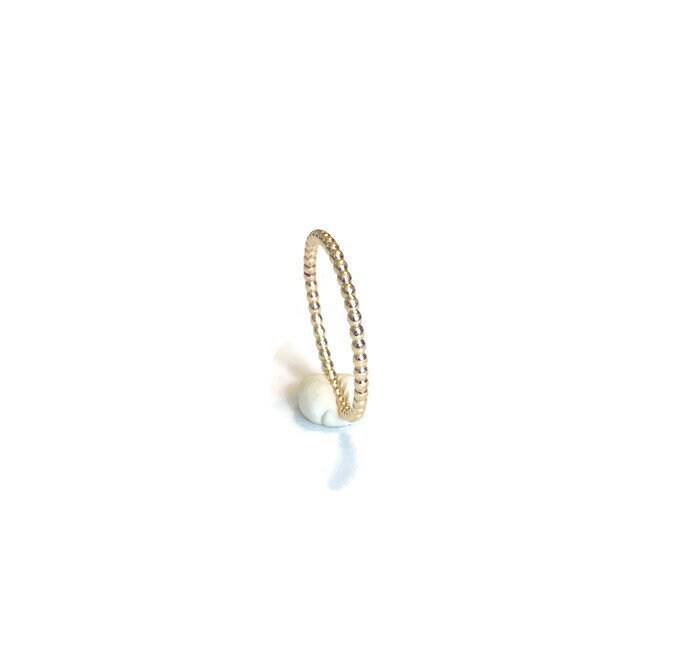 Dainty Gold Beaded Stackable Ring, Gold Filled Stackable Ring, Dainty ...