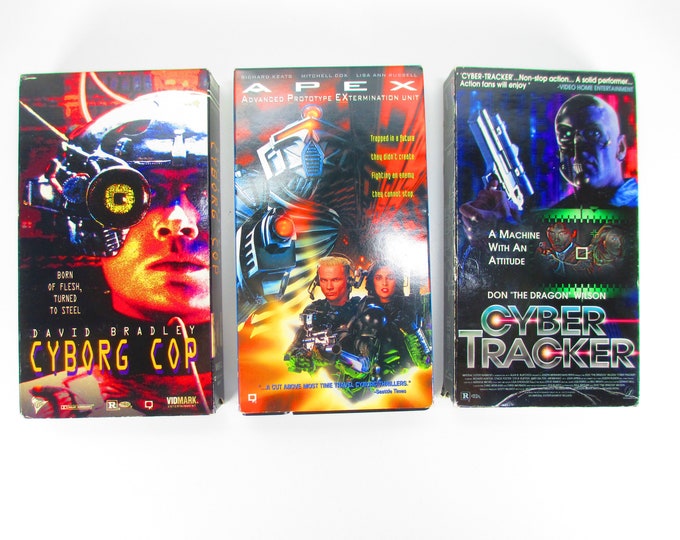 VHS Cyborg Cop, APEX, Cyber Tracker Movies Video Lot Bundle Futuristic ...