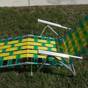 Beautiful Lawn Chair Folding Chair Aluminum Frame Green & Yellow Lawn ...