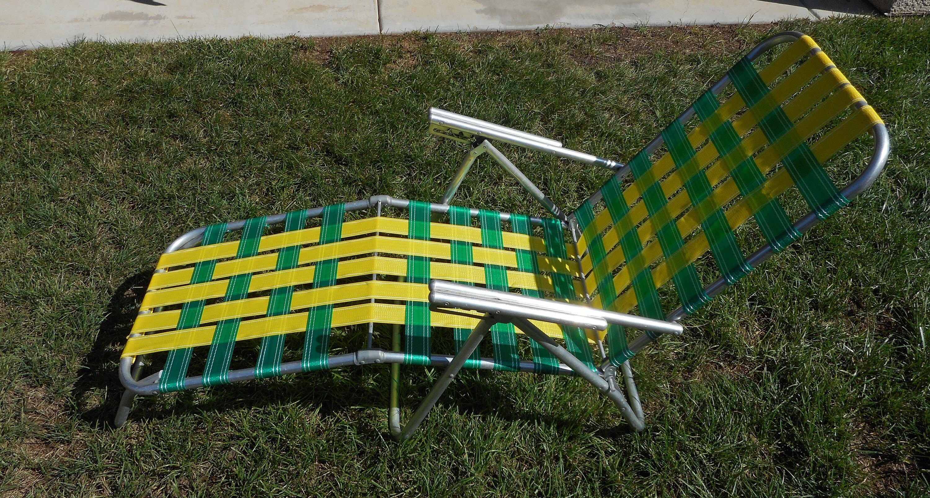 Beautiful Lawn Chair Folding Chair Aluminum Frame Green & - Etsy