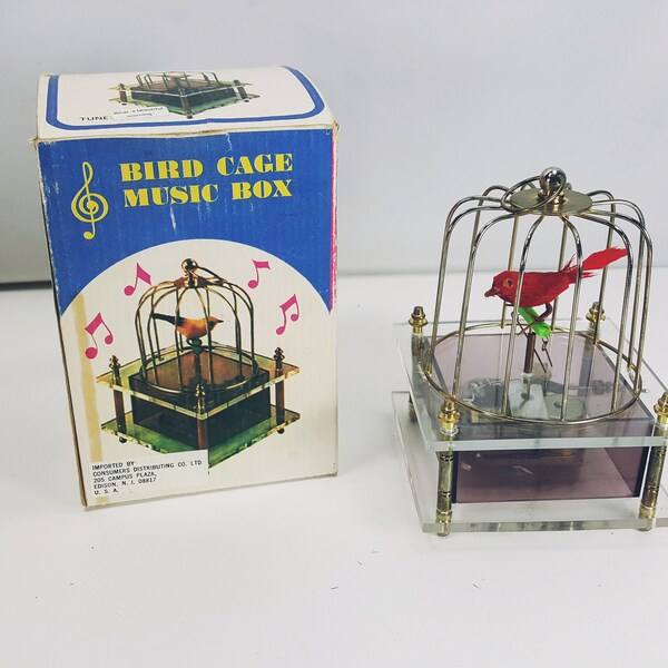 Sankyo Bird in Cage Music Box - Etsy